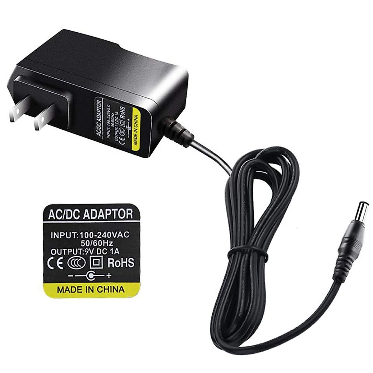 DC 9V 1A AC to DC Switching Power Supply Adapter Input 100-240V, Output 9V DC 1A Transformer Charger