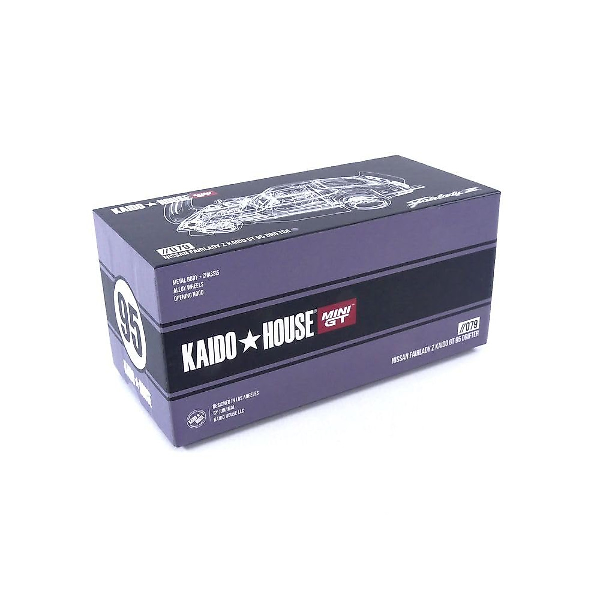 True Scale Miniatures Model Car Compatible with 1:64 Nissan Fairlady Z Kaido GT 95 Drifter V1 Black Grey Limited Edition 1/64 Diecast Model Car Kaido House KHMG079