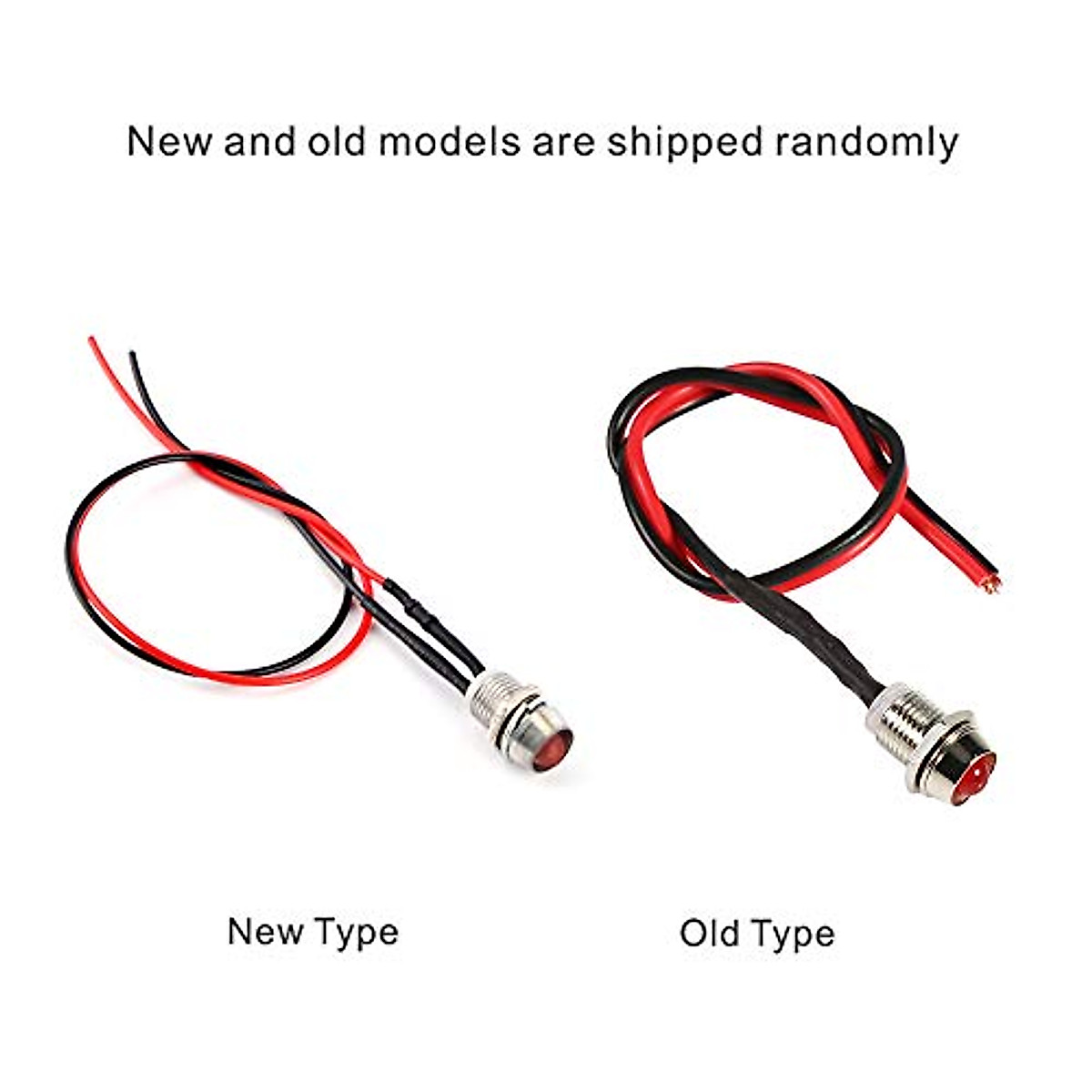 Haosie 4Pcs 12v Green LED Lights Indicator Lights, Flat Head Indicator Signal Lamp with 230mm Cable Length Metal LED Indicator Light for Car Trucks Boats(Red)