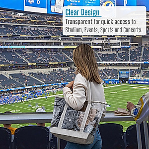 VENO 2 Pack Clear Beach Bag, Large Transparent Large Tote Bags for Women Swim Pool Gym Summer Vacation Essentials - Beige