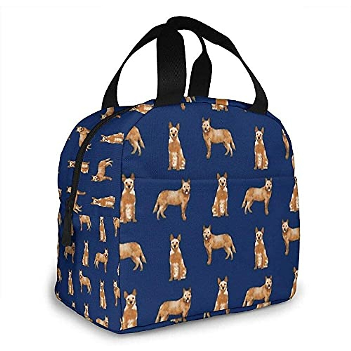 SHENGBAO Insulated Lunch Bags Australian Cattle Red Heeler Simple Dog Breed Navy Water-Resistant Thermal Lunch Box For Work, one size