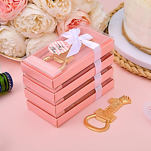 wxfdac 24 boxes of 1-year-old birthday party favors, guest gifts 1 Bottle opener, 1-year anniversary decorations, souvenirs, girls' gifts (pink)