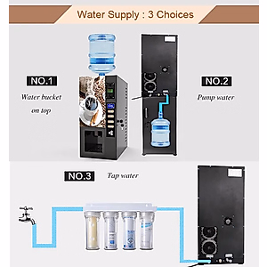 ROOMEDAL Coffee Vending Machine, Smart Commercial Self Coin Payment, 3 Flavor Instant Hot Coffee Vending Machine Coffeemaker, Automatic Cup Drop System (Coin Payment)