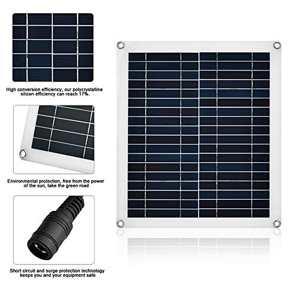 20W Flexible Solar Panel,New Waterproof Flexible Polycrystalline Solar Panel Charger Outdoor para barcos, autocaravanas, caravanas y sistemas de desagüe