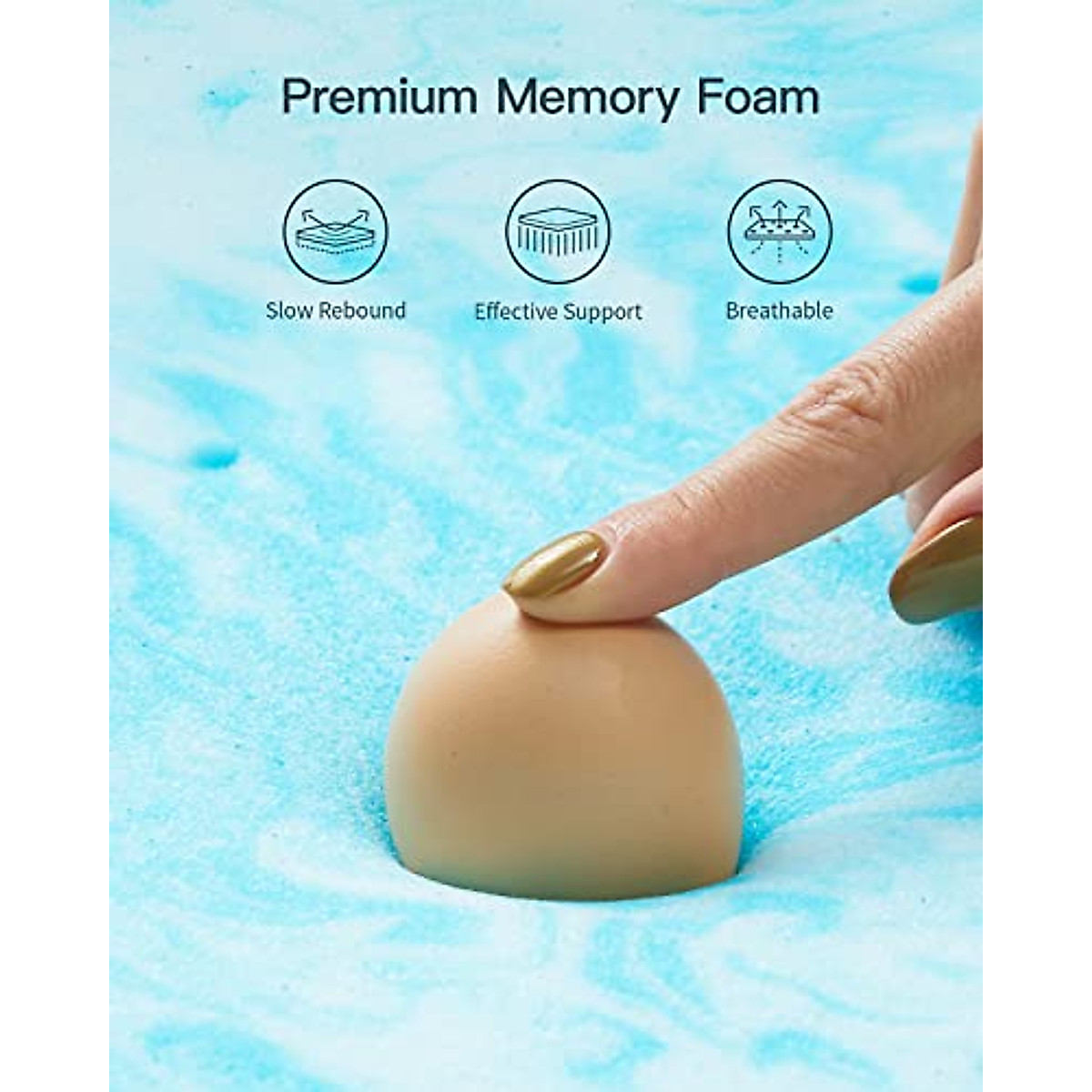 PERLECARE 3 Inch Queen Memory Foam Mattress Topper for Pressure Relief, Cooling Gel Infusion, CertiPUR-US Certified