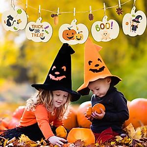 Large Size 7inch Wooden Halloween Thanksgiving Ornaments to Paint, DIY Blank Unfinished Pumpkin Wood Discs Ornament for Crafts Hanging Autumn Decorations 10PCS