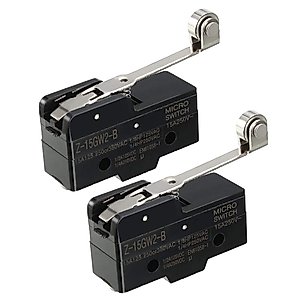 uxcell 2PCS Z-15GW2-B 1NO + 1NC Long Hinge Roller Lever Micro Action Switches