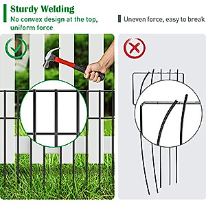Bepatio Animal Barrier Fence 10"L x 16.7"H 24Pcs Decorative Garden Fence for Dogs Digging Fence Barrier Garden Fencing Metal Flower Bed Fence Small Dog Fences for The Yard Outdoor