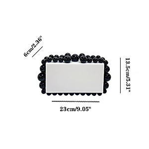 AZWBAG Women's Evening Bag Sparkly Pearl Purse Bling Acrylic Square Clutch Purse (white)