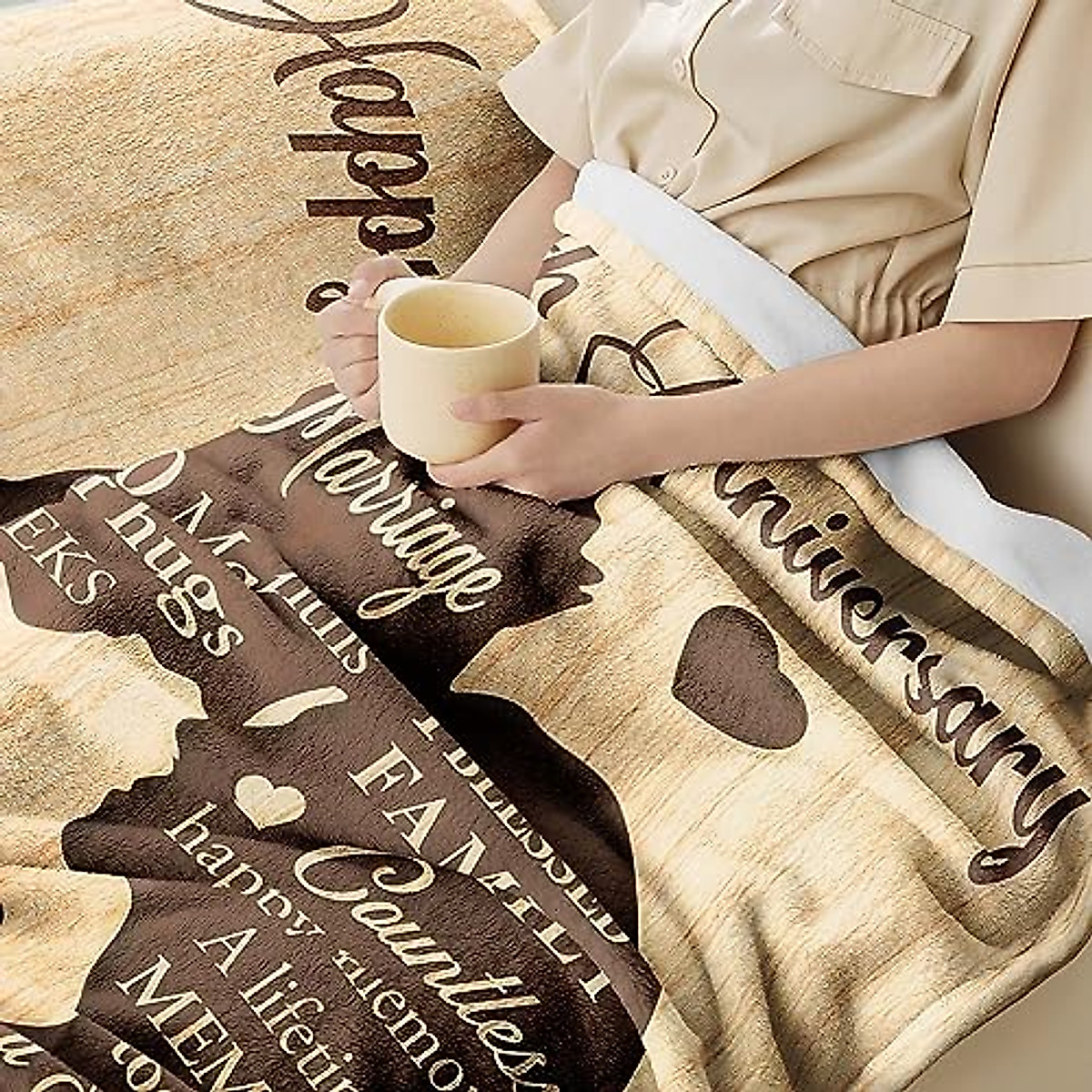 10 Year Anniversary Wedding Gifts for Wife Him Couples Blanket,10th Anniversary Wedding Gifts for Him Her Couple,10 Year Anniversary Tin Gifts,10 Year Anniversary Decorations,Throw Blanket 60"x50"