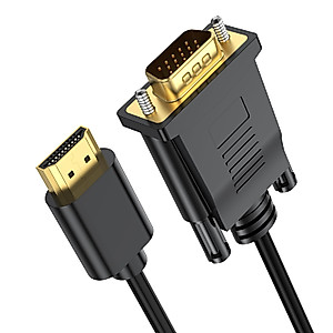 URELEGAN HDMI to VGA Cable 3.3 Feet, HDMI to VGA Cord (Male to Male) 1080P HD Video Cables Compatible for Computer, Desktop, Laptop, PC, Monitor, Projector, HDTV and More (NOT Bidirectional)