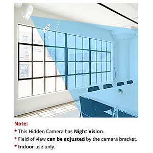 Evertech 1080p Hidden Nanny Covert PIR Security Camera with Night Vision, Day Night Motion Detector Style AHD TVI CVI Analog Camera Only Indoor Using