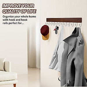 UNIFUN Key Hooks, Key Hooks for Wall Mounted with 12 Hooks, for Entryway, Bathroom, Hallway and Kitchen(2PACK)