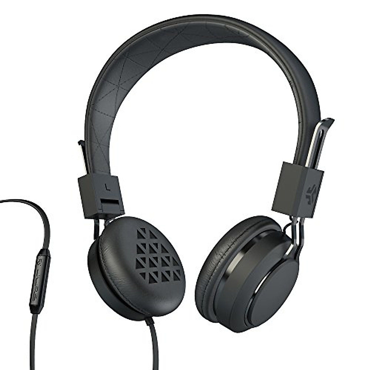 JLab Audio Intro Premium On-Ear Headphones, with Universal Mic (Black)