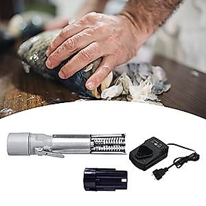 ＫＬＫＣＭＳ Electric Fish Scaler, Fish Scale Remover Descaler Seafood Cleaning Tool Automatic Fish Scale Cleaner Fish Cleaning Tools for Restaurant, Argent