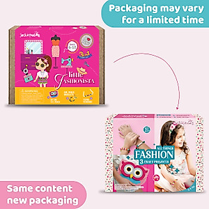 jackinthebox Fashion Themed Art and Craft Kit for Kids has 3 Craft Projects in 1 Box, Bring Out The Fashionista in The Little one, and Make The Best Gift for Ages 5 6 7 8 Years