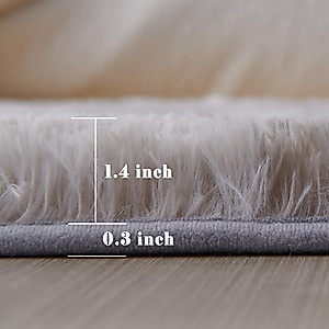 Floralux Fluffy Rugs for Bedroom Living Room,3x5 Feet Plush Shag Area Rug for Nursery Kids Room,Light Grey Tie dye Non Slip Fuzzy Shaggy Soft Room Carpets for Girls Boys Playroom