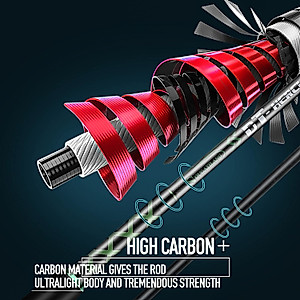 Sougayilang Surf Spinning Fishing Rod Carbon Travel Surf Rod 2 Piece Spinning Fishing Rod for Beach Saltwater Surf Rod 12ft(9'/10'/11'/12'