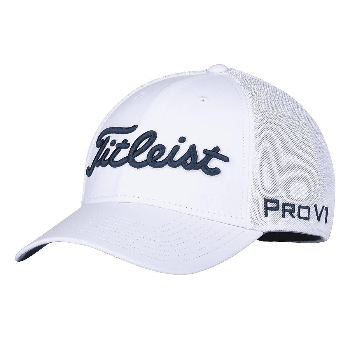 Titleist Men's Tour Sports Mesh Golf Hat, White/Navy, Large-X-Large US
