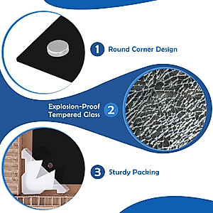 QUEENLINK Black Dry Erase Board, 4' x 3' Magnetic Glass Whiteboard for Wall,48" x 36" Large Black Glass Magnetic Board with 1 Marker Tray and 3 Magnets for Office, Home, Classroom