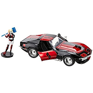 Jada 1:24 Diecast 1969 Chevy Corvette Stingray with Harley Quinn Figure