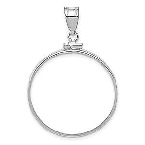 Wideband Distinguished Coin Jewelry 14kw Polished Screw Top 27.0mm x 2.35mm Coin Bezel Pendant