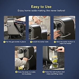 GLACIER FRESH Electric Sparkling Water Maker with LED Display, Cold Soda Maker for Carbonating with 1.6L Water Tank, Compatible with GLACIER FRESH 60L CO2 Carbonator