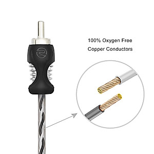 RECOIL RCI217-6 99.99% Oxygen Free Copper 17ft 2-Channel RCA Audio Cable Twisted Pair with Noise Reduction 6 Pack