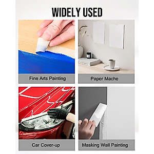 Lichamp Masking Tape 3/4 inch, 4 Pack General Purpose Masking Tape Beige, White Masking Paper for Painting, Arts, Crafts, 3/4 inch x 55 Yards x 4 Rolls (220 Total Yards)