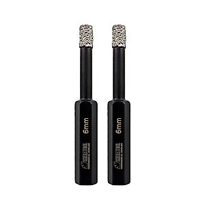 SHDIATOOL Diamond Drill Bits 1/4 in. Tile Hole Saws Pack of 2 Dry 6mm