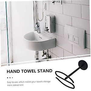 Hoement Towel Stand Wash Cloth Holder for Bathroom Black Kitchen Towel Holder Freestanding Towel Rack for Bathroom Stainless Steel