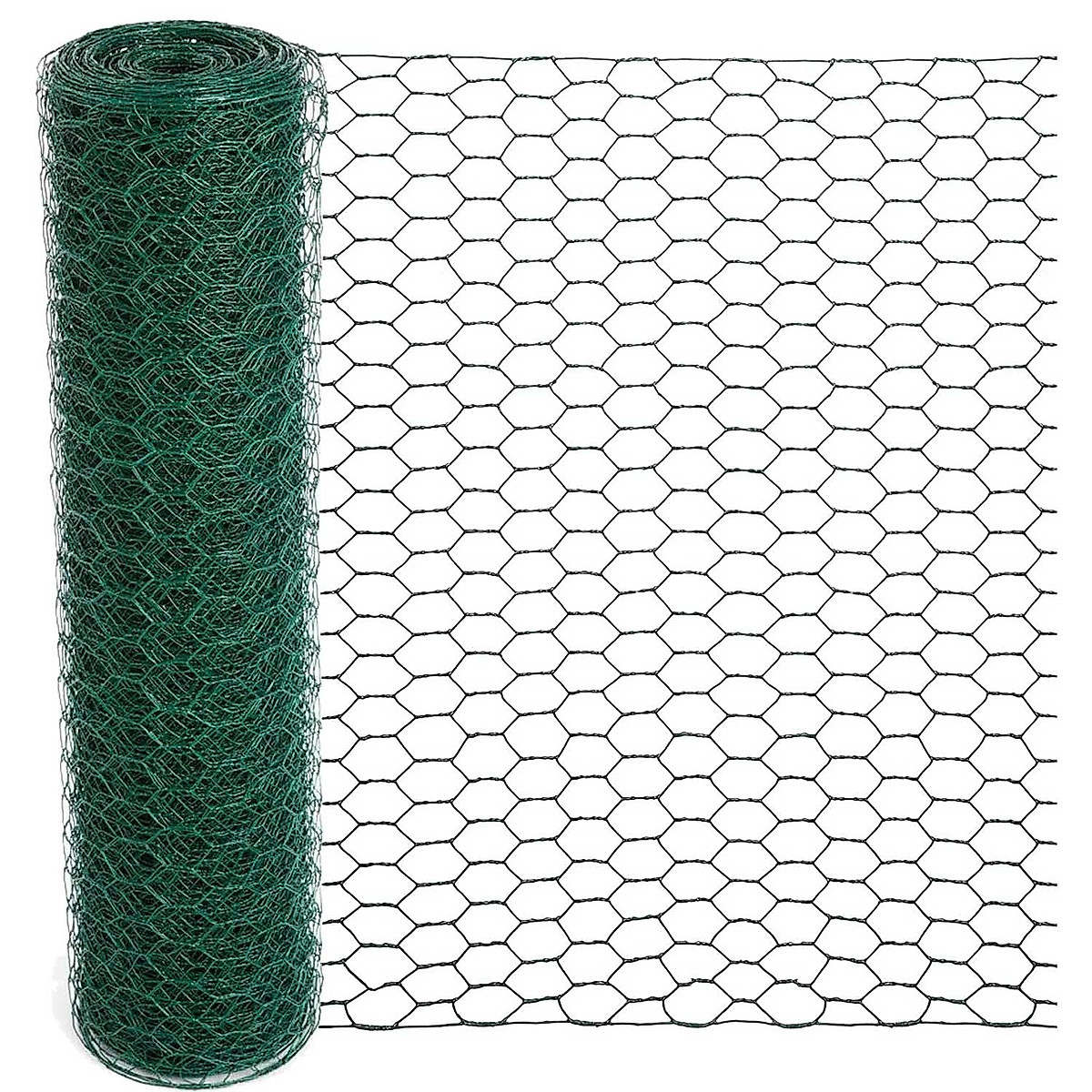 Mklsit Chicken Wire for Floral Arrangements, 15.7 x 157 Inches Green Floral Chicken Wire Mesh, 0.6 Inch Hexagonal Galvanized PVC Coated Chicken Wire Netting Fence for Crafts Poultry Garden