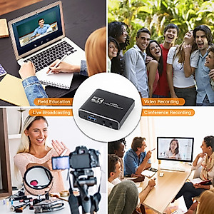 Capture Card, Game Capture Card,HDMI Video Capture Card,60FPS Video Recorder for Gaming/Live Streaming/Video Conference, Works for Nintendo Switch/PS4/Xbox One/OBS/Camera/PC