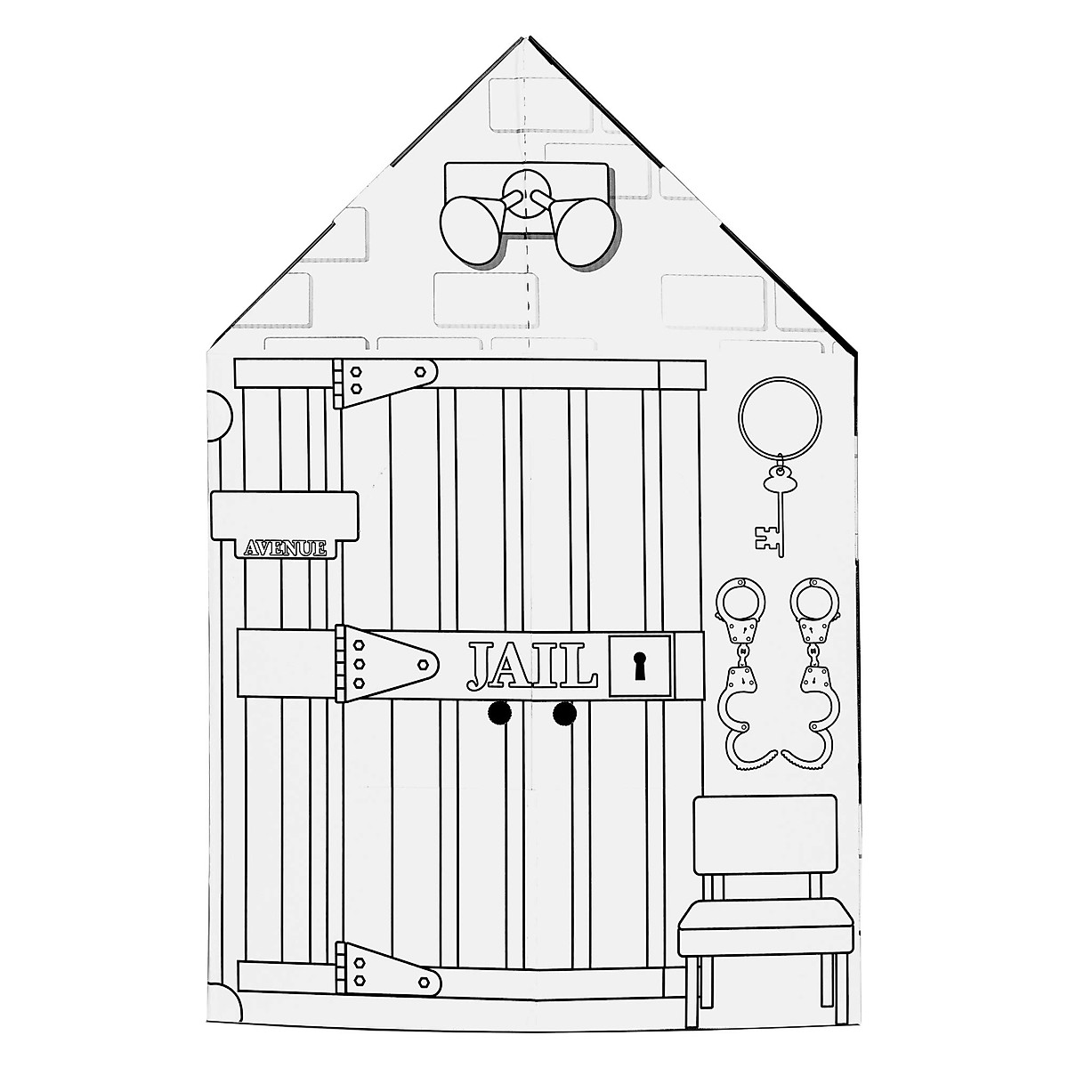 Easy Playhouse Police and Fire Station - Kids Art & Craft for Indoor & Outdoor Fun – Decorate & Personalize The Cardboard Fort, 32" X 26. 5" X 40. 5" - Made in USA, Age 3+ [Amazon Exclusive], white