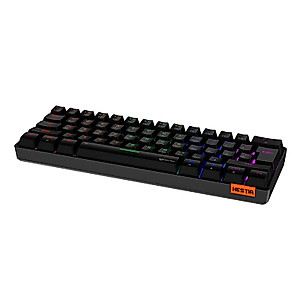 MEETION RGB Backlit Mini 61 Keys Wired 60% Mini Blue Switch Mechanical Keyboard Black MT-MK005