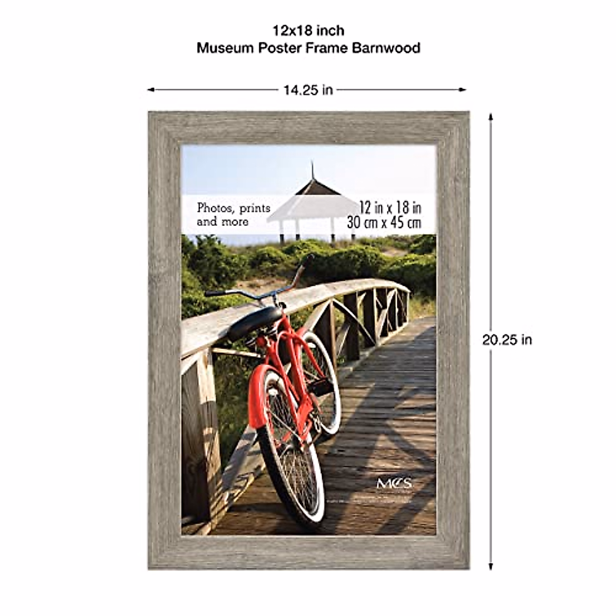 MCS Museum Poster Frame, Barnwood, 12 x 18 in, Single