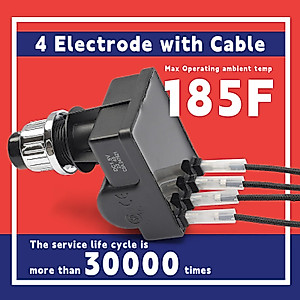 Dusledel Grill Igniters Kit Replacement for Blackstone Grill 36 Inch Griddle, Push Button Electronic Battery Igniters Replacement Spark Plug Kit with 4 Electrode