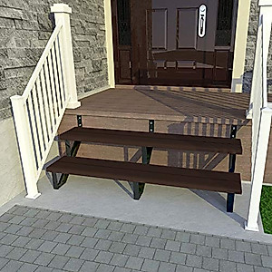 Pylex 13902 riser 2 Steps Steel Stair Stringers, Black