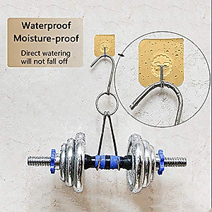 HinchJone Heavy Duty Adhesive Hook 16lb (Max) Reusable Wall Hooks 8 Packs, Waterproof Oilproof Seamless Hooks Stainless Steel Hook for Bathroom, Kitchen, Cabinet