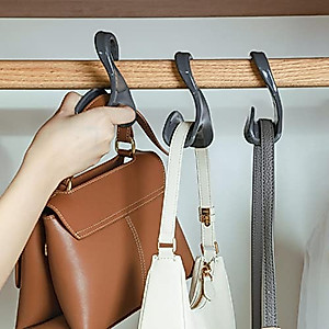 VANPEUSO Purse Handbag Hanger Hook, Over The Closet Rod Hanger for Organizer and Storage（4 Pack，Gray）