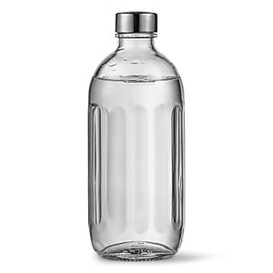 aarke Glass Bottle for Carbonator Pro Sparkling Water Machine, Stainless Steel Cap, Refillable, Dishwasher Safe, Bottle Volume 800 ml
