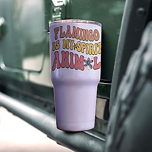 Flamingo Spirit Animal Gift Mug for Coworkers and Friends Personalized Engraved 30oz Tumbler Insulated Steel Gift Idea