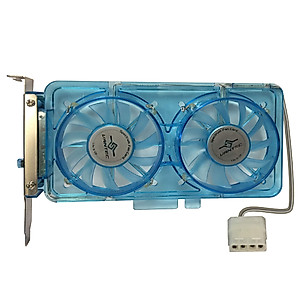 Vantec SP-FC70-BL Spectrum System Fan Card with Dual Adjustable 70mm UV LED Fans (Blue), 195x92x20mm