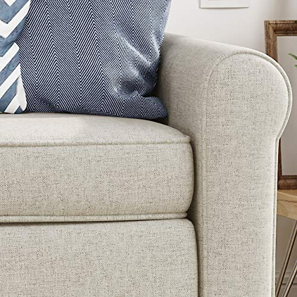 GDFStudio Denise Loveseat, Mid-Century Modern, Minimal, Beige