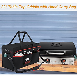 EDIBIN 22 Inch Griddle Carry Bag Fits for Blackstone 1813 22 inch Tabletop Griddle with Hood Lid,Exclusively Fits for Blackstone Tabletop Griddle 22 inch with hood Carry Bag,600D Polyester Heavy Duty