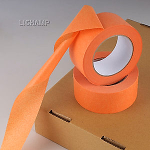 Lichamp 4 Pack Orange Painters Tape 2 inch Wide, Medium Adhesive Orange Masking Tape Bulk Multi Pack, 2 inch x 55 Yards x 4 Rolls (220 Total Yards)