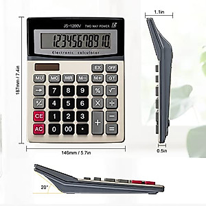 8 Packs Desk Calculator 12 Digit Desktop Calculator Solar Powered Battery Office Calculator with Large LCD Display and Big Buttons Standard Function Desktop Calculators for Office Home School Use