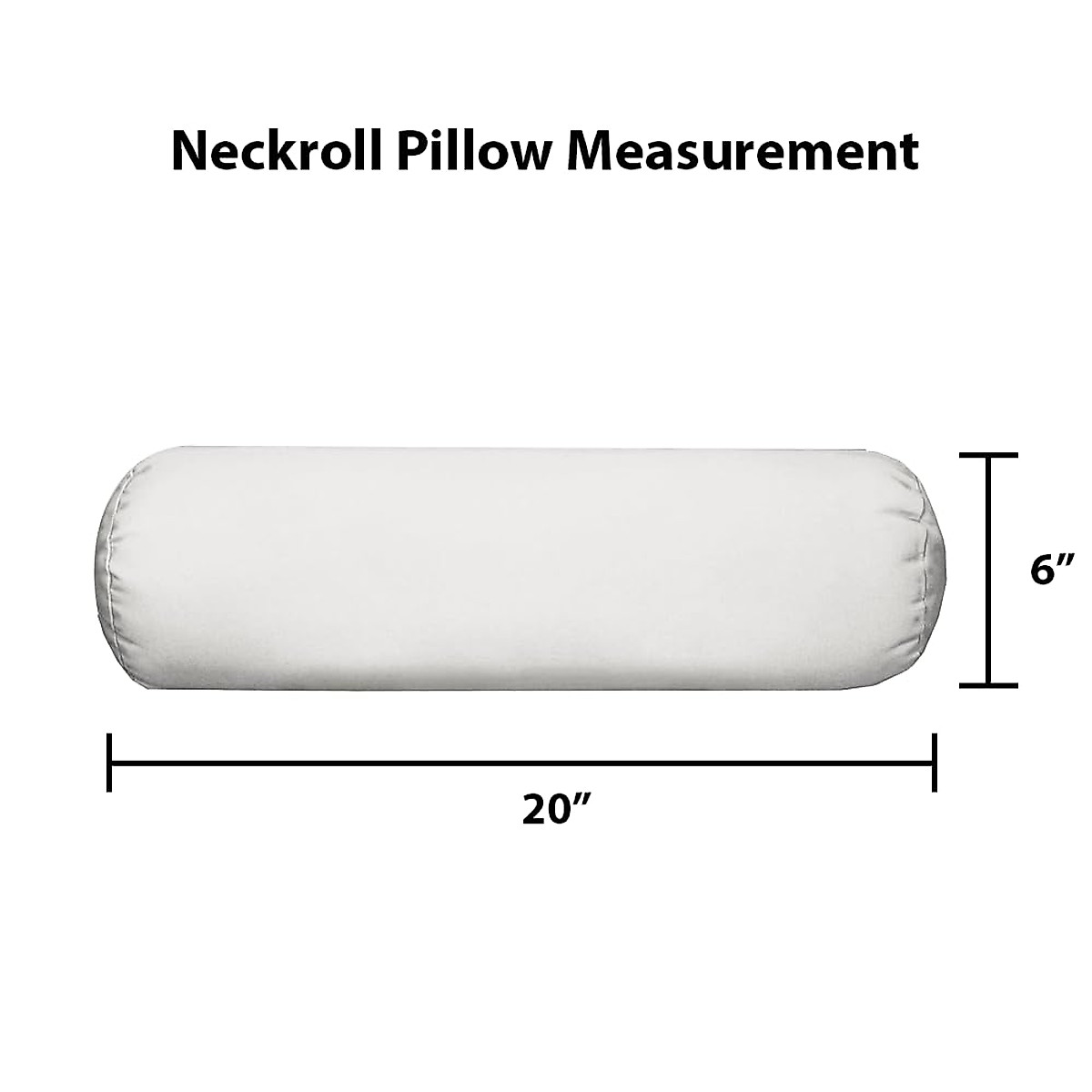 RSH DECOR: Sunbrella Neck Roll Bolster Pillows Set of 2 | 20” x 6" | Water and Fade-Resistant Performance Fabric | Outdoor Support Pillows for Patio Furniture | Maxim Heather Beige