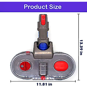 SCREENTRONICS Electric Mop Head with Removable Water Tank Attachment Compatible Replacement for Dyson V7 V8 V10 V11 Vacuum Cleaner (6 Reusable Mop Pads, Cup and Trigger Lock)