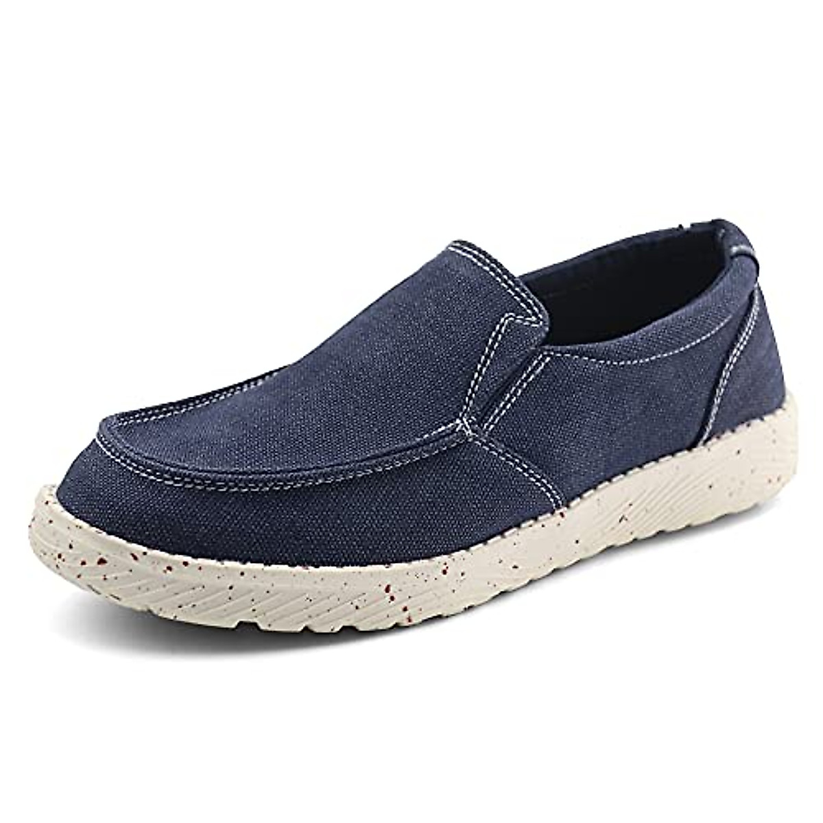 firelli Womens Casual Slip-on Canvas Loafer Walking Flat Shoes (9.5,Navy)